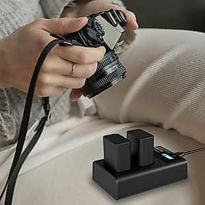 NP-FW50 Battery Charger, LCD Dual Charger Compatible with Sony Alpha A6000, A6400, A6100, A6300, A6500, A5100, A7, A7 II, A7R, A7R II, A7R2, A7S, A7S II, A7S2, A5000, A3000, RX10, NEX-3/5/7 Series