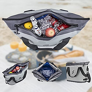 ROCKBROS Soft Cooler Insulated Leak Proof Cooler Bag Portable 36 Can Large Soft Sided Coolers Waterproof Insulated Pack Cooler for Travel, Beach, Camping, Picnic, Lunch, Fishing, Floating, Party, Work