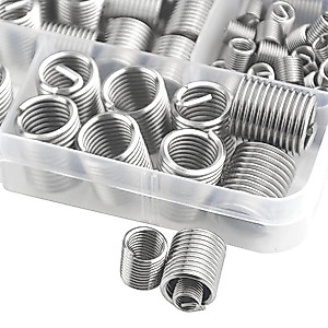 XINGYHENG 210pcs M3 M4 M 5 M6 M8 M10 M12 Wire Thread Inserts Steel Sheath Helicoil Type Screw Repair Sleeve Assortment Kit with Plastic Box