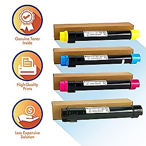 Professor Color Re-Coded OEM Toner Cartridge Replacement for Xerox WorkCentre 7525 7530 7535 7545 7556 7830 7835 7845 7855 | 006R01513 006R01514 006R01515 006R01516, Toner Cartridge 4 Pack