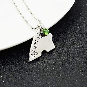 MileHouse Fine Necklace for Girls,4Pcs/Set Best Friend BFF Friendship Puzzle Rhinestone Heart Matching Necklace