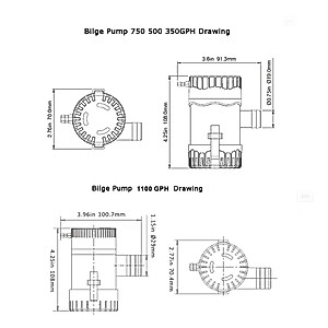 12V Bilge Pump 1100GPH New Electric Water Pump for Boats Accessories Marin,Submersible Boat Water Pump