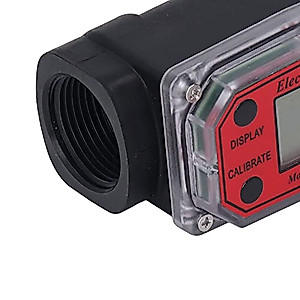 Turbine Flow Meter Modular Design High Precision Digital Display Lithium Battery Fuel Gauge for Gas Station Equipment (Red)