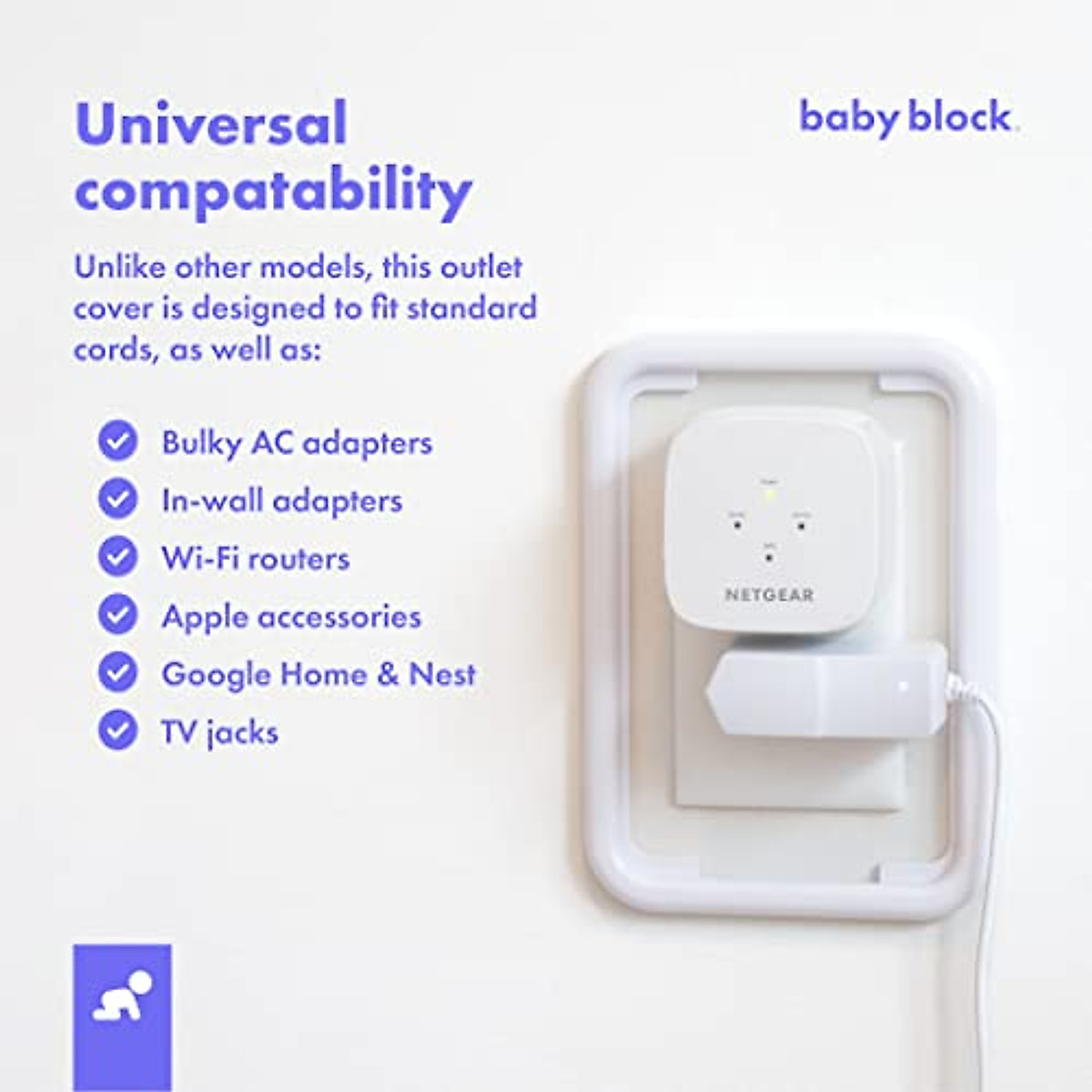 Baby Proof Outlet Cover Box | Plug Covers for Electrical Outlets | Wall Plug Socket Protectors | Outlet Covers | Baby Safety & Childproof Locks