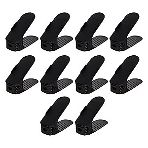 Yeling Shoe Slots Organizer, 10 Pieces Adjustable Double Layer Shoe Stack Sandals Rack, 50 Space-Saving Storage Shoe Stacker Holder for Closet Organization