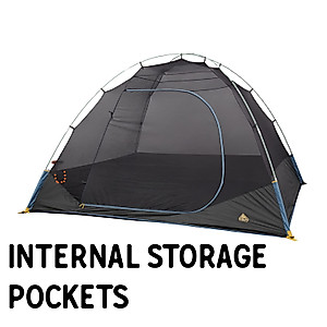 Kelty Discovery Element Camping Tent, 4 or 6 Person Storm Worthy Campsite Shelter, Fiberglass Poles, Pre-Attached Guylines, Stuff Sack Included (6 Person)