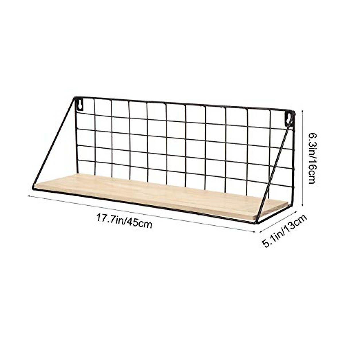 Cabilock Floating Shelf Iron Farmhouse Shelf Rustic Wood Wall Shelf for Living Room Bedroom Bathroom Black L