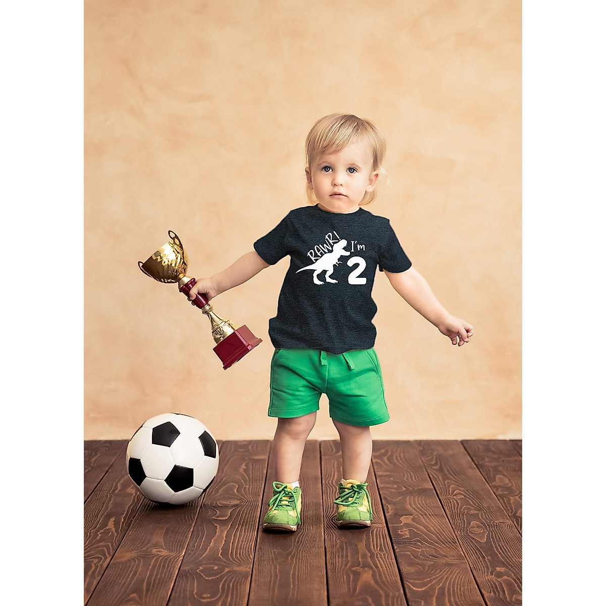 2nd Birthday Shirt boy Dinosaur rawr im 2 Toddler Two Year Old Second Dino Outfit (Charcoal Black, 2 Years)