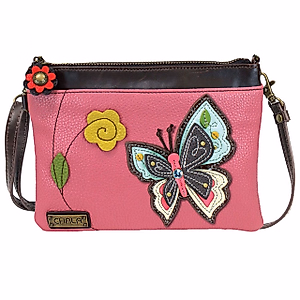 Chala Butterfly Mini Crossbody Handbag Convertible Strap (Pink)