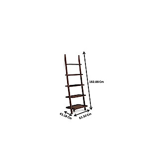 POUNDEX 5-Tier Leaning Wall Shelf, Cappuccino