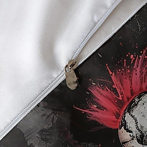Aimery Punk Rock Duvet Cover Set - Soft and Breathable, Microfiber Comforter for All Seasons with Bold Punk Rock Designs (King (104"x90"),04)