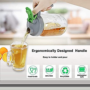 GMCOZY Cold Brew Coffee Maker Mason Jar 32 Oz Wide Mouth Mason Jar Iced Coffee Tea Pitcher With Coffee Filter Airtight & Leak-Proof Pitcher 1 Quart