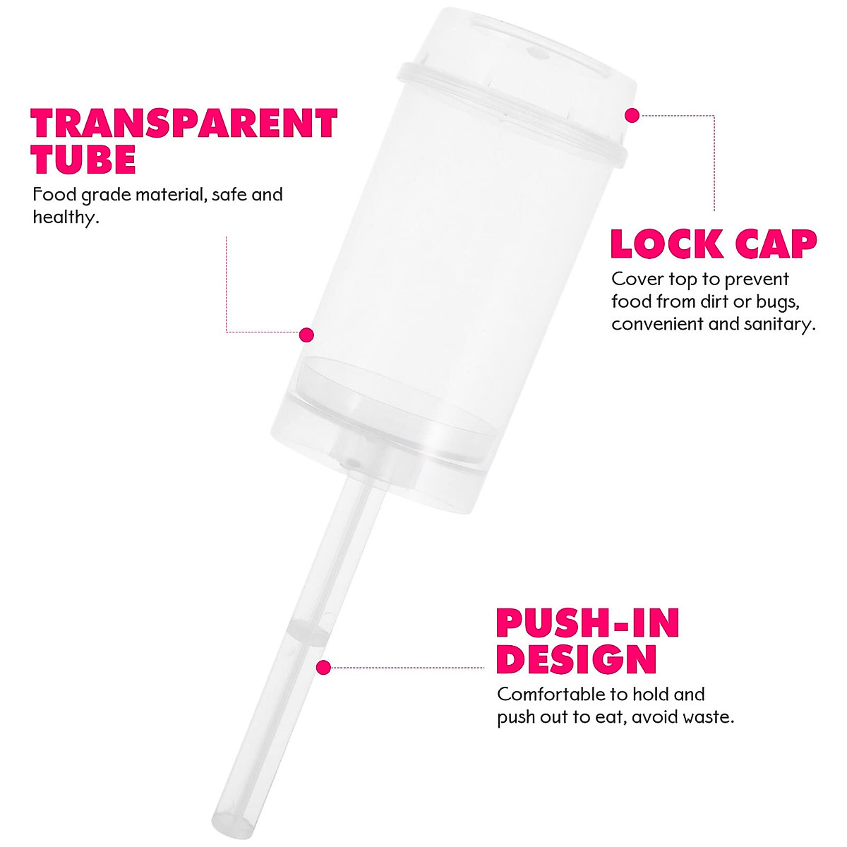 Angoily 30pcs Round Push-Up Cake Shooter Plastic Clear Cake Holder Push Pops Cake Container with Lid DIY Cake Holder Cup for Home Store for Ice Cream, Cake, Dessert