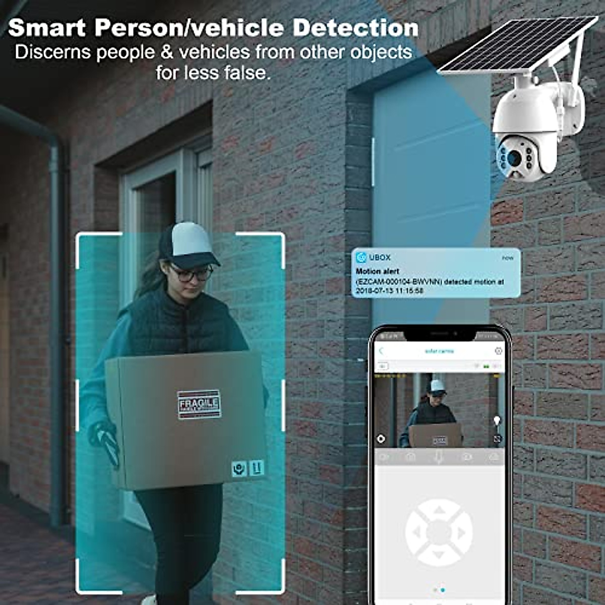 FUVISION Security Camera Wireless Outdoor, Solar Powered 2.4G WiFi 360° View Pan Tilt Spotlight Home Security System with 1080P Night Vision, 2-Way Talk, Color Night Vision, Motion Detection