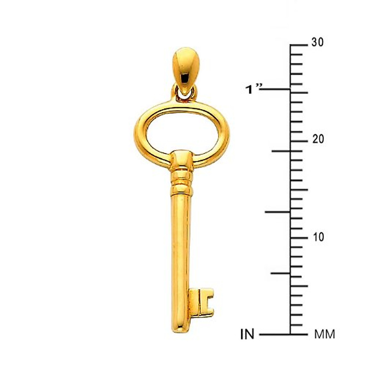 GoldenMine Fine Jewelry Collection 14k Yellow Gold Key to My Heart Charm Pendant