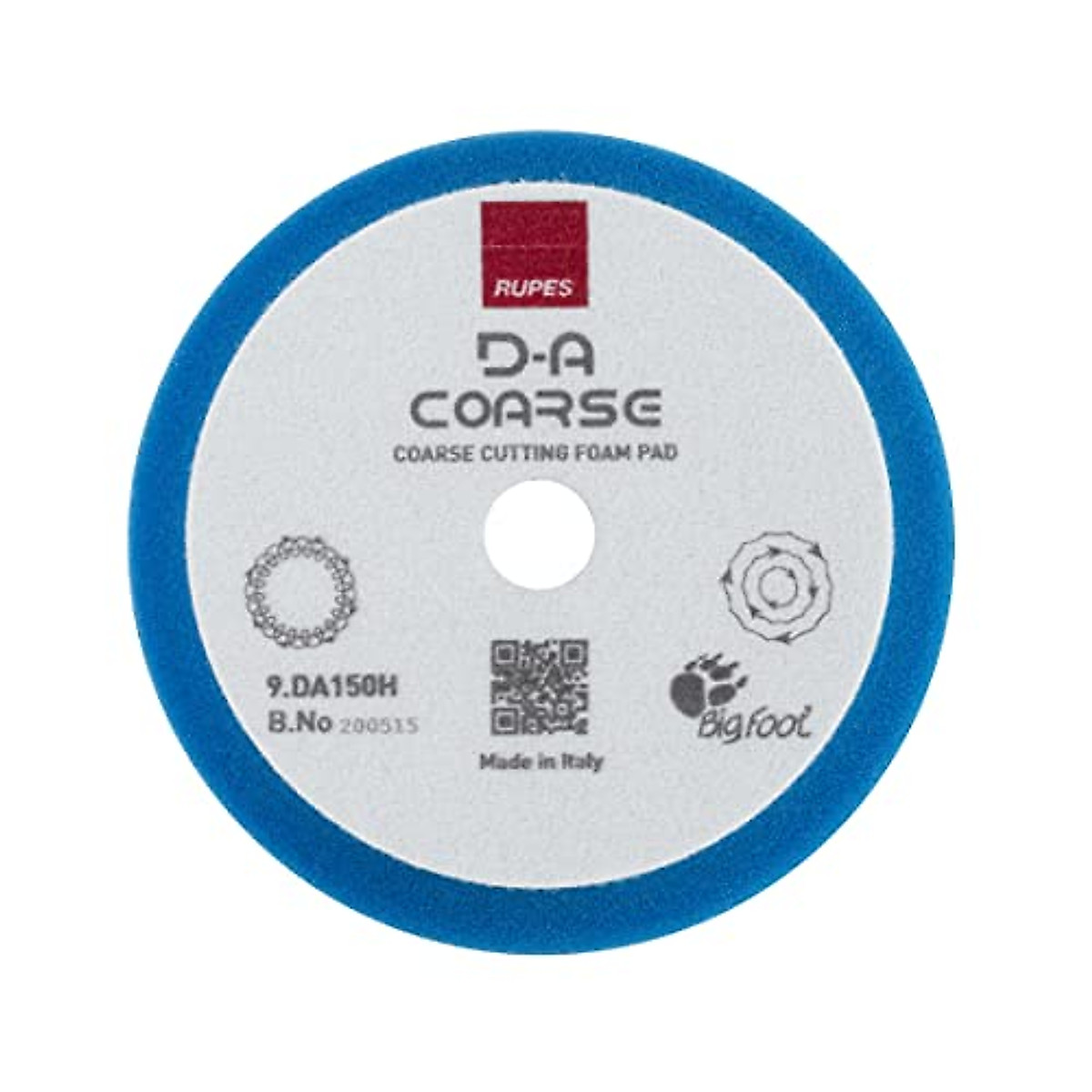 RUPES Coarse Random Orbital Foam pad (Blue) Ø 130/150mm, Single Pad