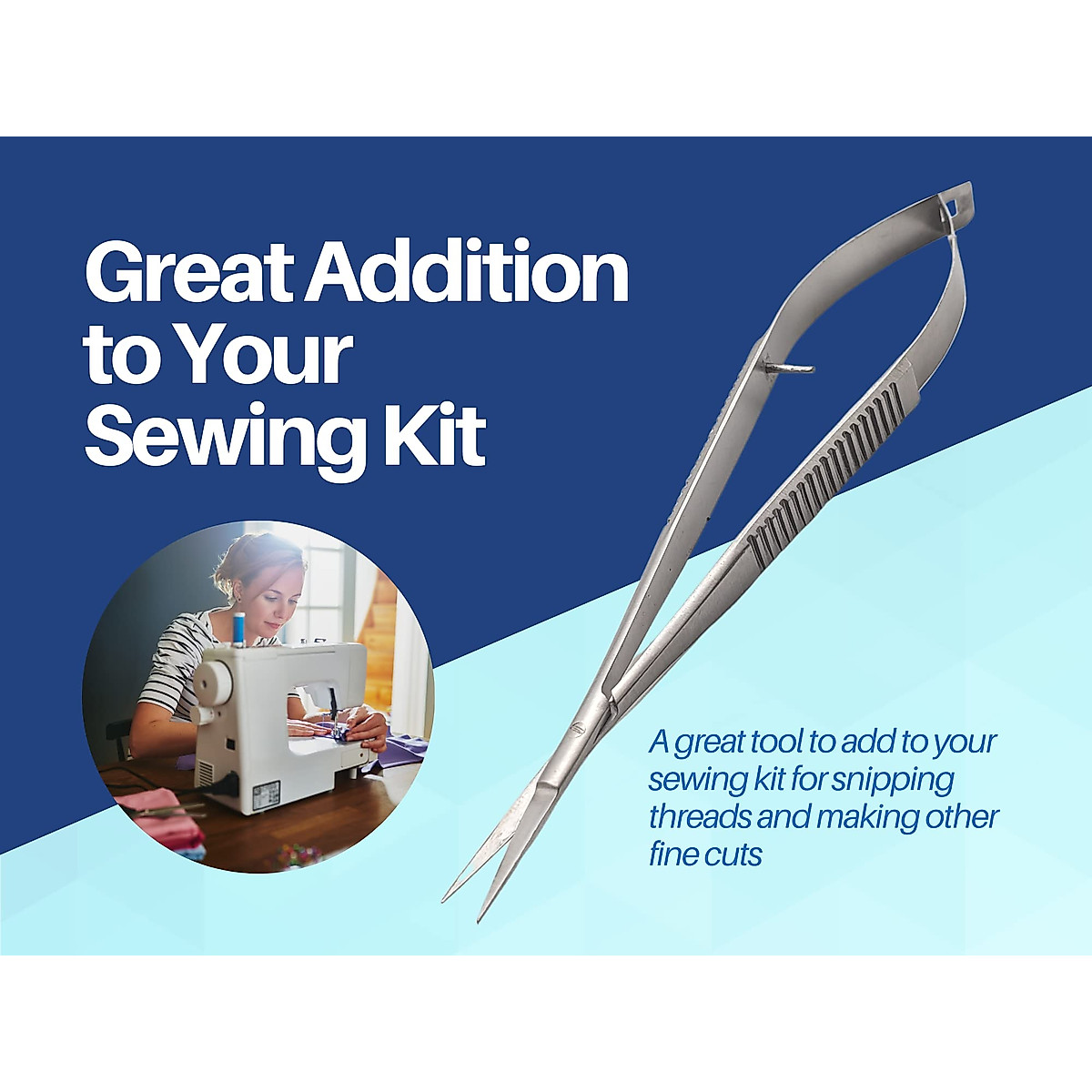 Castroviejo Scissors 5.5 inches STRAIGHT stitch cutting embroidery spring action extra sharp ARTMAN