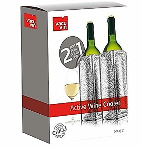 Vacu Vin Active Wine Cooler Silver, Set of 2