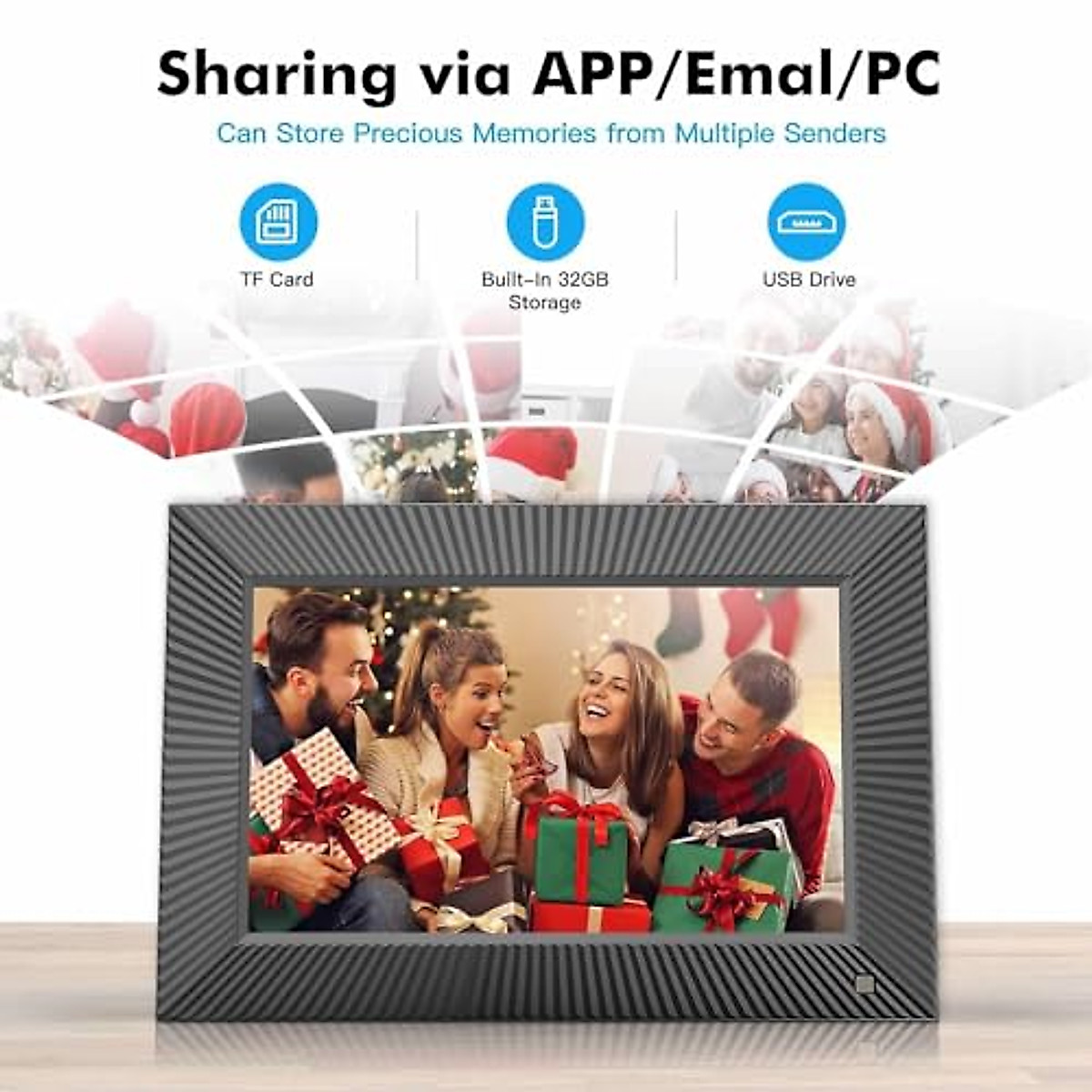 NETHGROW 32GB IPS Touch Screen Digital Picture Frame - 10.1 Inch WiFi Digital Photo Frame for Home Desk or Wall Decor, Share Photos Instantly via APP or Email, Unlimited Cloud Storage