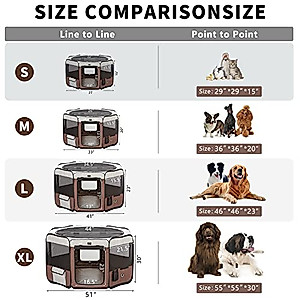 DONORO Dog Playpen 46" Portable Pet Play Pens for Small Medium Dogs, Cat Playpen Indoor/Outdoor with Carring Case, Removable Zipper Top and Bottom