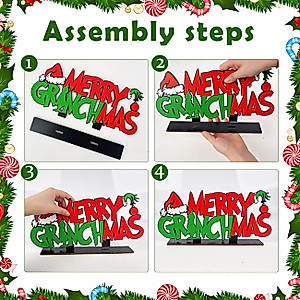 Merry Christmas Table Decoration Signs Merry Christmas Wooden Centerpiece Signs Merry Christmas Table Toppers for Winter Holiday Christmas Party Table Top Decoration