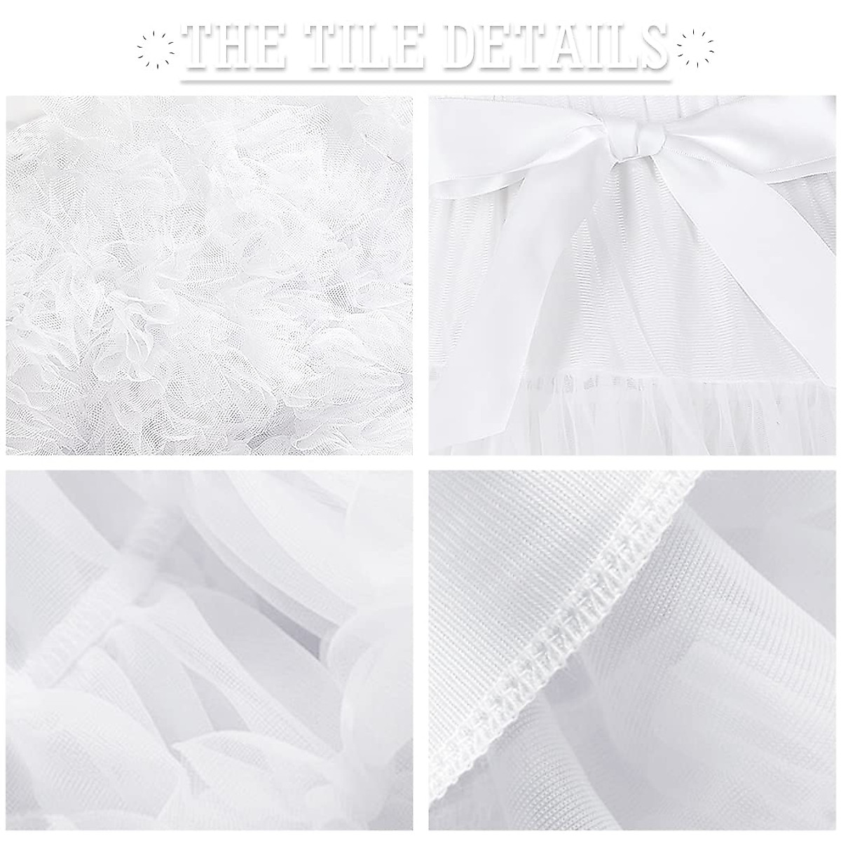 MeiLiMiYu Women's Petticoat Skirt Adult Puffy Tutu Skirt Layered Ballet Tulle Pettiskirts Dress Costume Underskirt White