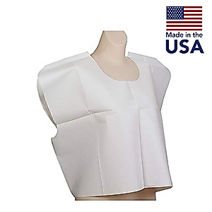 TIDI Choice Capes, White (Pack of 100) - Tissue/Poly/Tissue - Open Back, Short Sleeve, Short Medical Gowns - Standard Size (30 in x 21 in) - Latex Free - Medical Supplies Made in the USA (910415)