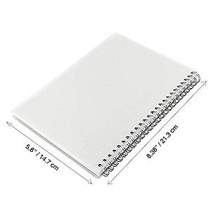 HULYTRAAT Hardcover Dot Grid Notebook, 5.8 x 8.38 Inches A5, Transparent, 160-Page 80-Sheet Spiral Journal (AWPPD1)