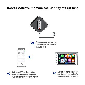 OneCarStereo Wireless CarPlay Adapter Apple CarPlay Dongle Mini for iPhone Convert Wired to Wireless for OEM Wired CarPlay Cars Model, Easy Plug and Play, Support Online Upgrade