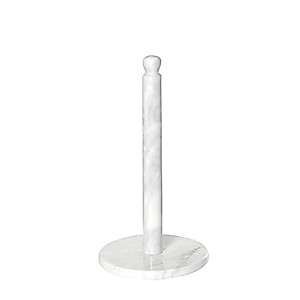 Homicoker Natural Marble Paper Towel Holder Polished, Natural Marble Upright Paper Holder Kitchen Towel Dispenser, Cloudy Grey Color