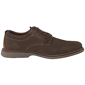 Nunn Bush Men's Otto Plain Toe Oxford Leather Lace Up with Lightweight Sole, Mocha, 11 Wide