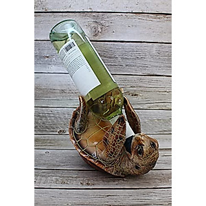 Sea Turtle Bottle Holder Turtle Figurine Natural Color Turtle Wine Bottle Holder