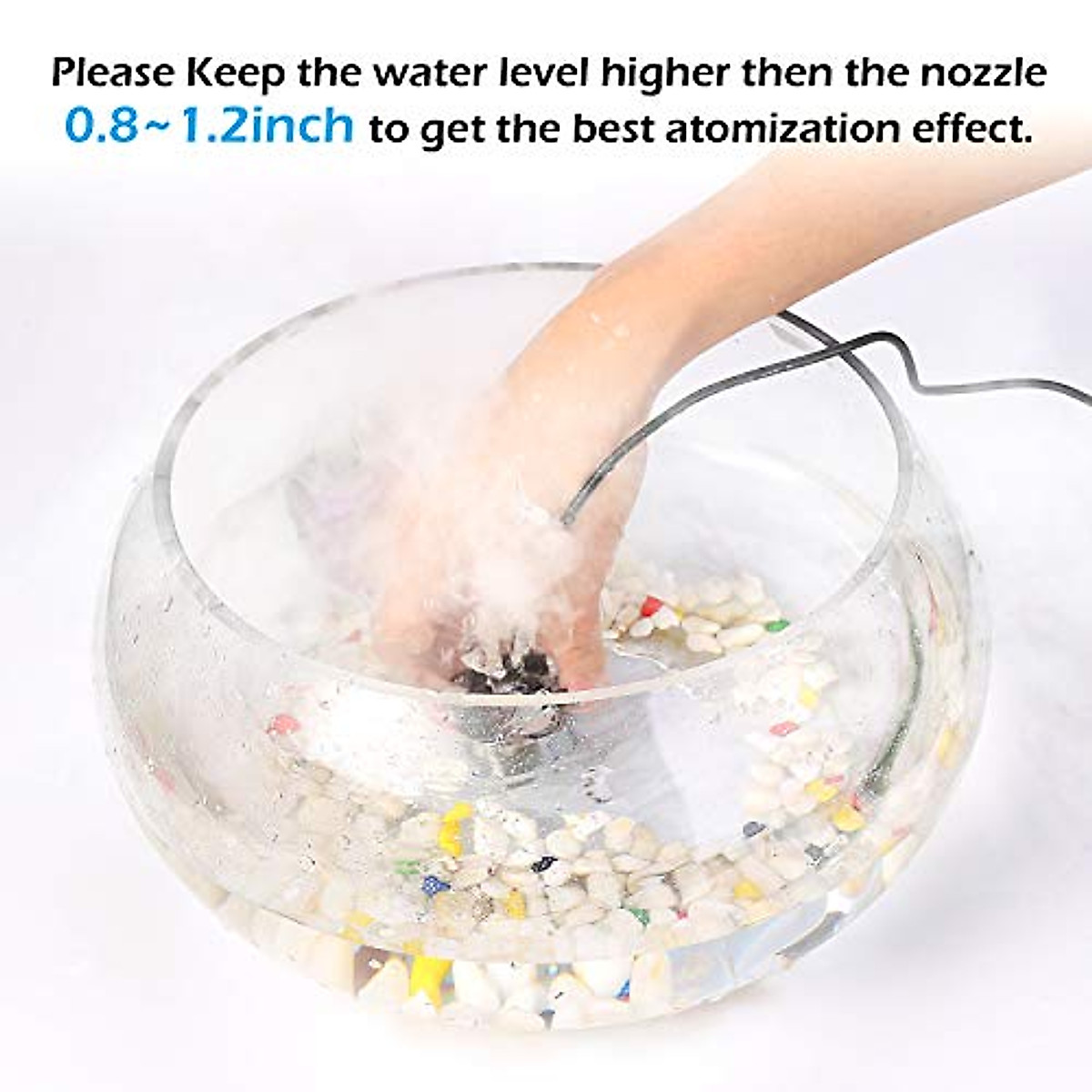 FITNATE Mist Maker, Upgraded Fogger Water Fountain Pond Fog Machine Atomizer for Halloween Gatherings, Festivals, and Other Holidays, with Ceramic Disc Tools