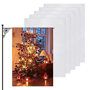 6Pcs Blank Garden Flags, Anglecai 18×12 Inch Polyester Blank Garden Flag for Sublimation Blank Garden Flags for Heat Transfer Vinyl DIY Lawn Garden Flags for Embroidery Yard Home Holiday Decoration