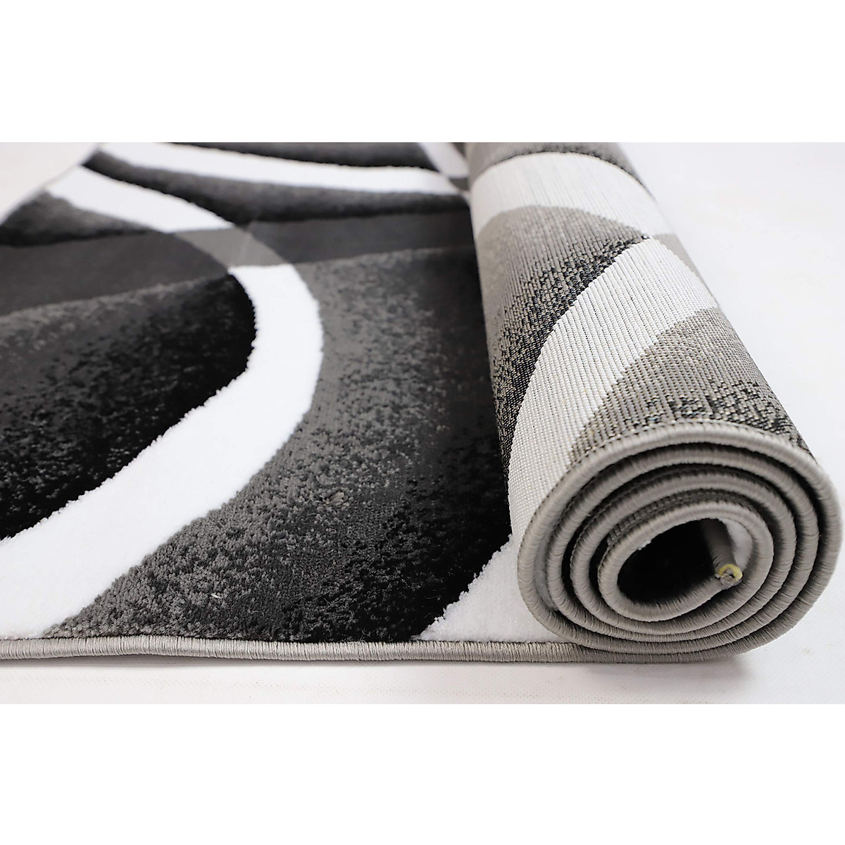 Glory Rugs Modern Large Area Rug 8x10 Gray Swirls Carpet Bedroom Living Room Contemporary Dining Accent Sevilla 4816