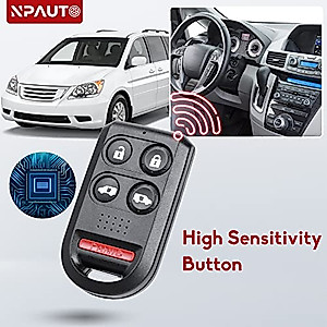 NPAUTO Key Fob Replacement for Honda Odyssey 2005 2006 2007 2008 2009 2010 - Keyless Entry Remote Car Control Key Fobs (OUCG8D-399H-A, 72147-SHJ-A21, 5 Buttons)