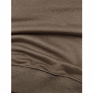 PRETTODAY Women's Casual Crew Neck Sweatshirts Raglan Long Sleeve Solid Tunic Tops Loose Pullovers Khaki