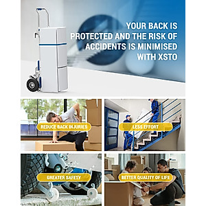 Powered Stair Climbing Foldable Hand Truck with Auto Edge Brake - 375LBS Capacity Multi-Purpose Aluminum Stair Climber Hand Truck Moving Dolly with Retractable 4th Wheel Attachment