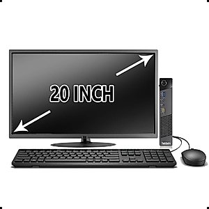 Lenovo ThinkCentre M73 Tiny Desktop PC Computer Package, Intel Core i3 2.9GHz, 8G DDR3, 256G SSD, VGA, DP, USB 3.0, 20 Inch LCD Monitor(Brands May Vary), Keyboard, Mouse, Win10 Pro 64 Bit (Renewed)