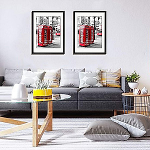 Giftgarden Black 18x24 Frame Matted to Display 16x20 Picture with Mat or 18 x 24 Poster without Mat, Set of 4