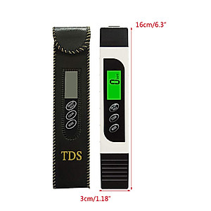 VOCUE 3in1-Water-Monitor Analyzer-LCD Digital Water Quality Tester EC/TDS/Temp Multi-Purpose Meter for Aquarium Fish-Tank Pool, Product size: 160*30*15mm