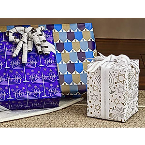 Hallmark Tree of Life (3 Gift Rolls) wrapping paper, Hanukkah Tri-Pack, 5JXW1734