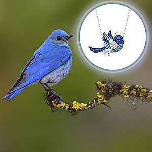 Lola Bella Gifts Crystal Bluebird of Happiness Pendant Necklace with Gift Box