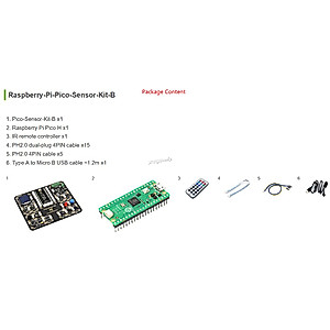 for Raspberry Pi Pico Entry-Level Sensor All-in-one Design Kit Including Pico Expansion Board and 15 Common Modules Such as LED, Button, Buzzer, etc. @XYGStudy (RPi-Pico-Sensor-Kit-B)