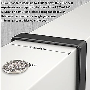 WENLION Over The Door Hook, Over Door Hanger for Coat, Towel, Bag, Robe - 5 Hooks (Black)