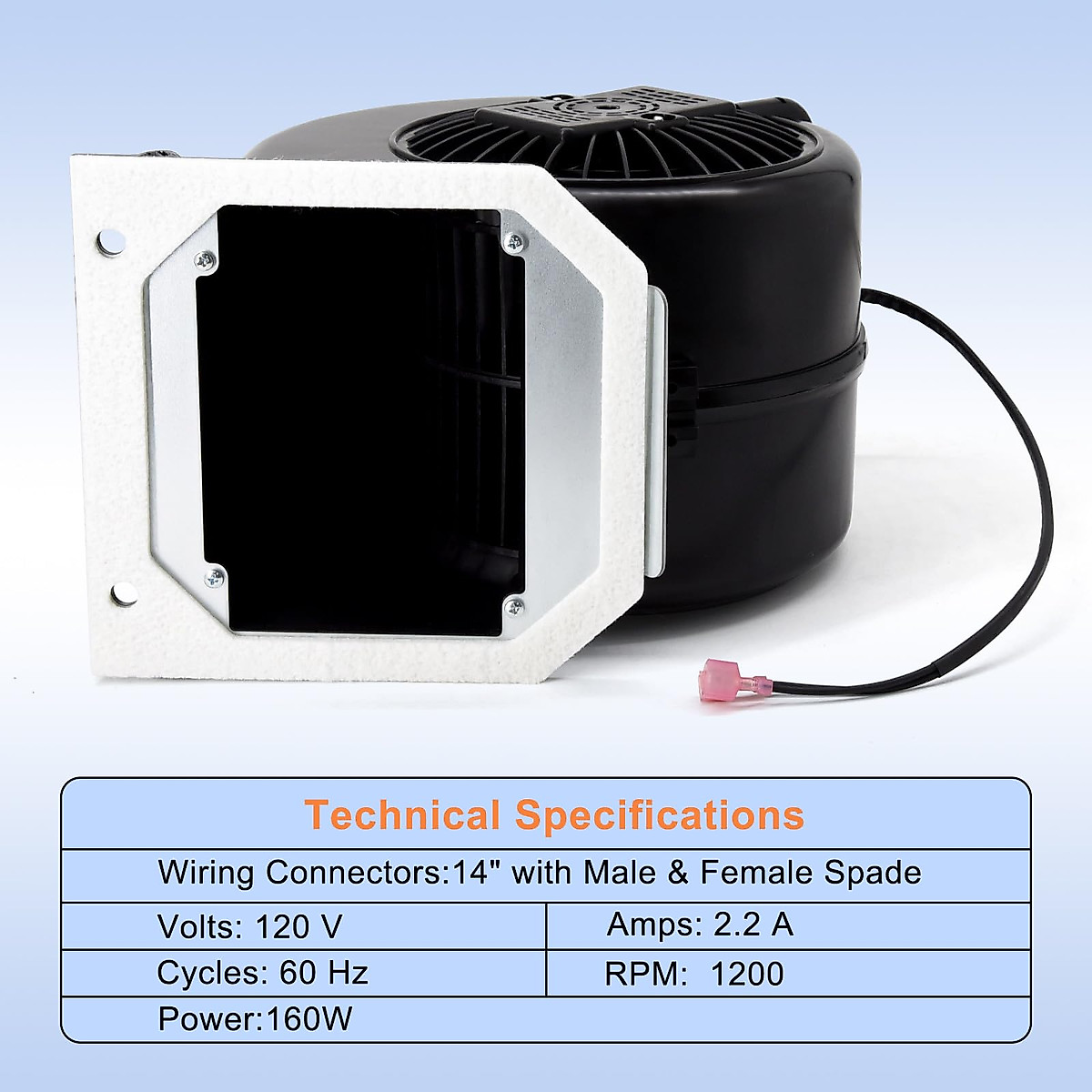 Criditpid KS-5020-1052 Convection Blower Fan Replacement for PelPro PP130, PP130-B, PP150, PP300, PP70, PPC90 Cast Iron Pellet Stove.