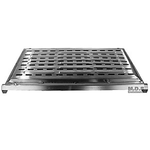 M.D.S Cuisine Cookwares Griddle Stainless Steel Flat Top With reinforced brackets under griddle-Heat Distributor Heavy Duty Comal Plancha 32" x17"