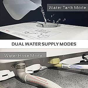 Portable Countertop Dishwasher, 5 Washing Programs Mini Dishwasher with 5L Built-in Water Tank & Inlet Hose, Baby Care & Fruit Wash for Small Apartment, Dorms, RVs -White