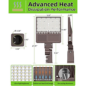 9 Pack 480V 150W LED Parking Lot Light,UL DLC Listed Commercial 22500LM LED Shoebox Pole Lights Slip Fit Mount Flood Lights 5000K IP65 Outdoor Area Sport Court Street Road Lighting AC 277-480V