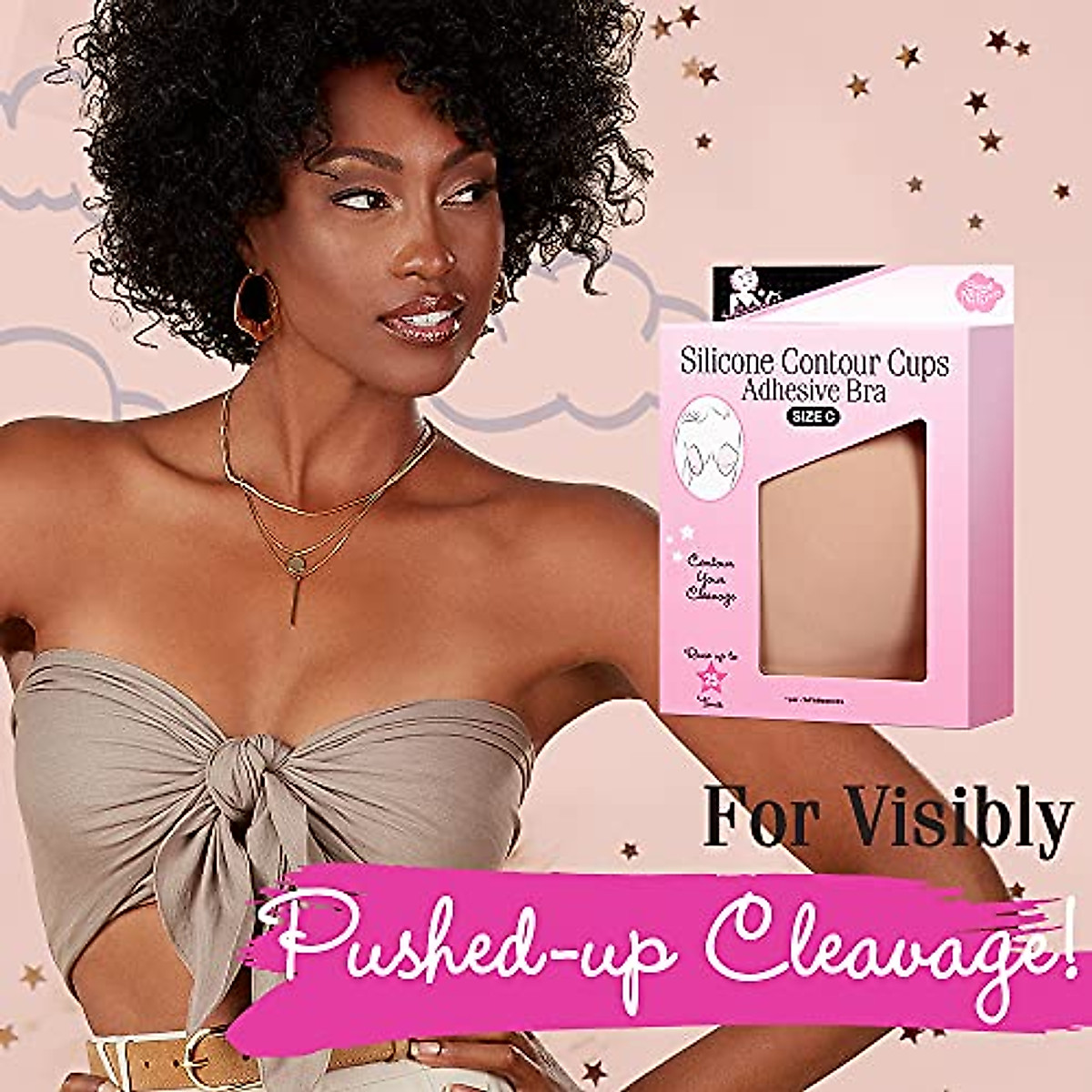 Hollywood Fashion Secrets Silicone Breast Contour Cups, Self-Adhesive, Reusable, Hypoallergenic - Size C